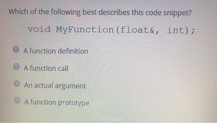Solved Which of the following best describes this code | Chegg.com