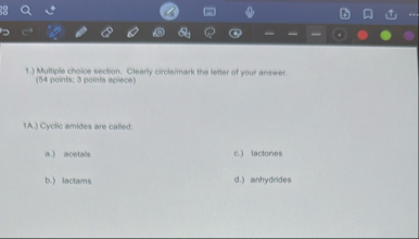 Solved 1.) ﻿Multiple choice section. Clearly circle/mark the | Chegg.com