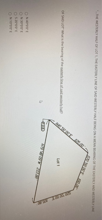 Solved "...THE WESTERLY HALF OF LOT 1, THE EASTERLY LINE OF | Chegg.com