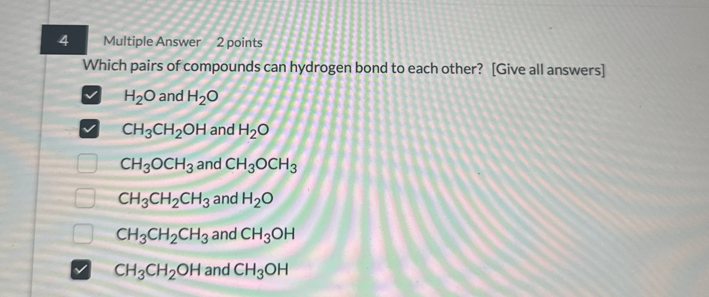 Solved 4Multiple Answer 2 pointsWhich pairs of compounds | Chegg.com Solved 4Multiple Answer 2 pointsWhich pairs of compounds | Chegg.com