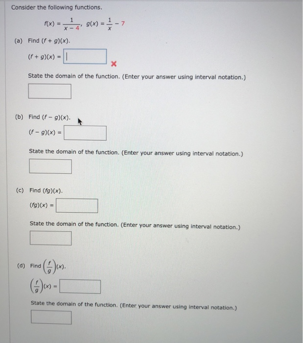 Solved Consider the following functions. f(x) = -4, 9(x) = | Chegg.com