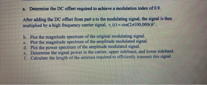 1. The signal below is a plot of the modulating | Chegg.com
