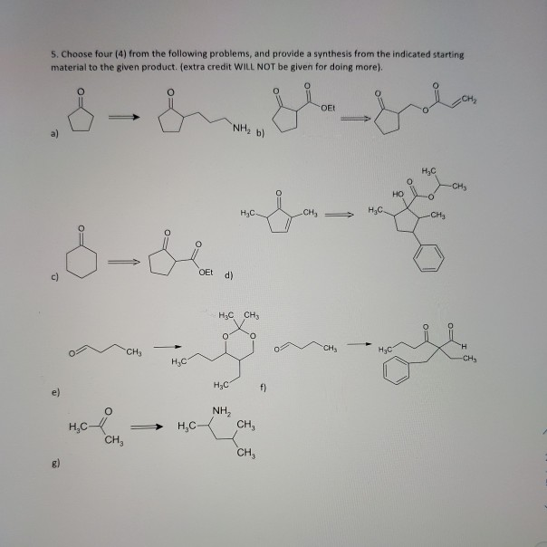 Solved 5. Choose four (4) from the following problems, and | Chegg.com