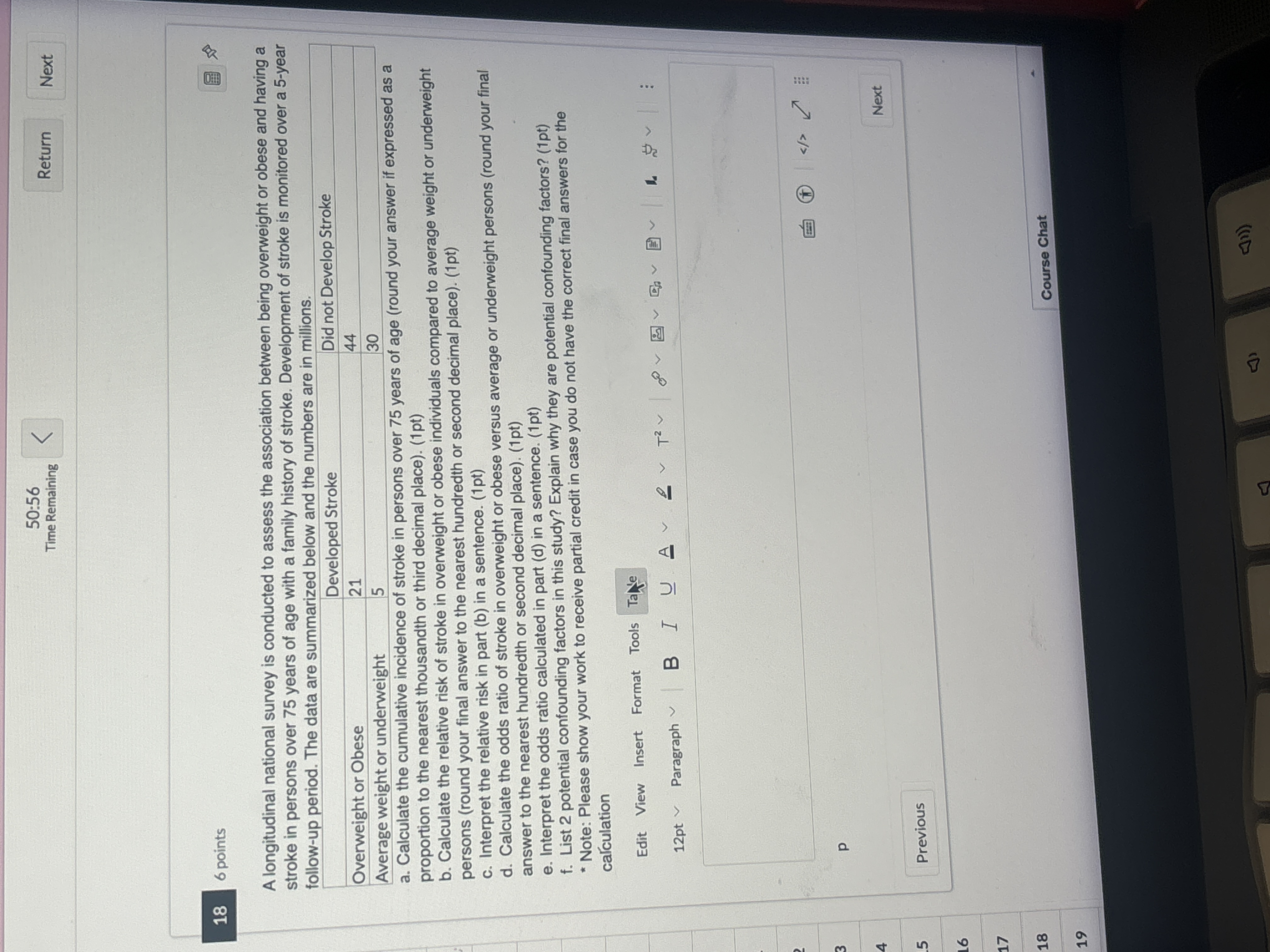Solved A longitudinal national survey is conducted to assess | Chegg.com