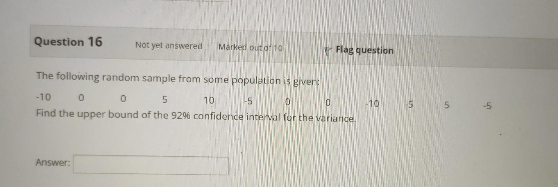 Solved The following random sample from some population is | Chegg.com