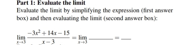 Solved Part 1: Evaluate the limitEvaluate the limit by | Chegg.com