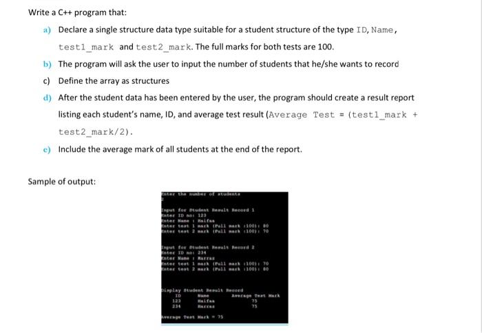 Solved Write a C++ program that: a) Declare a single | Chegg.com