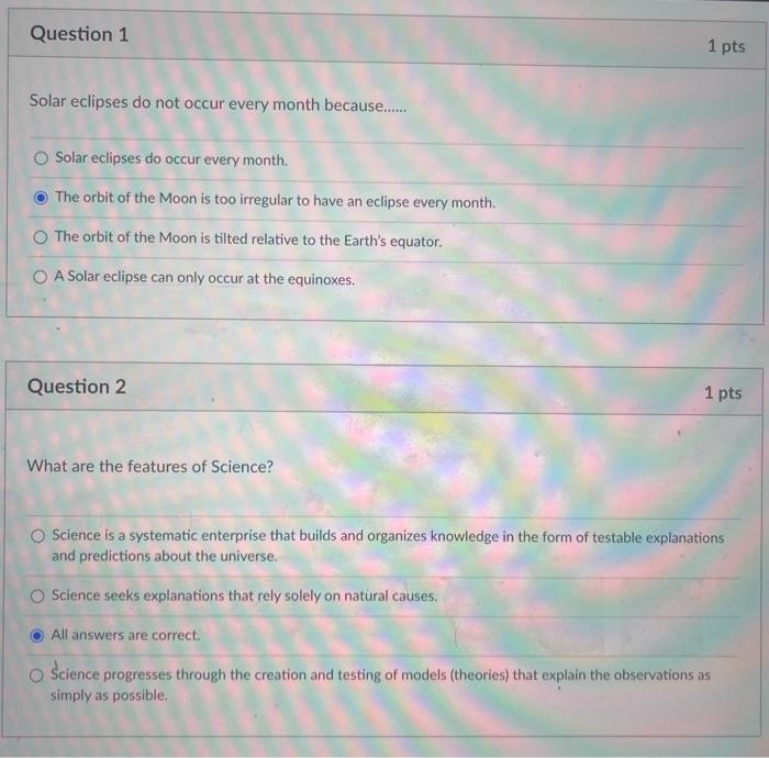 Solved Solar eclipses do not occur every month because. | Chegg.com