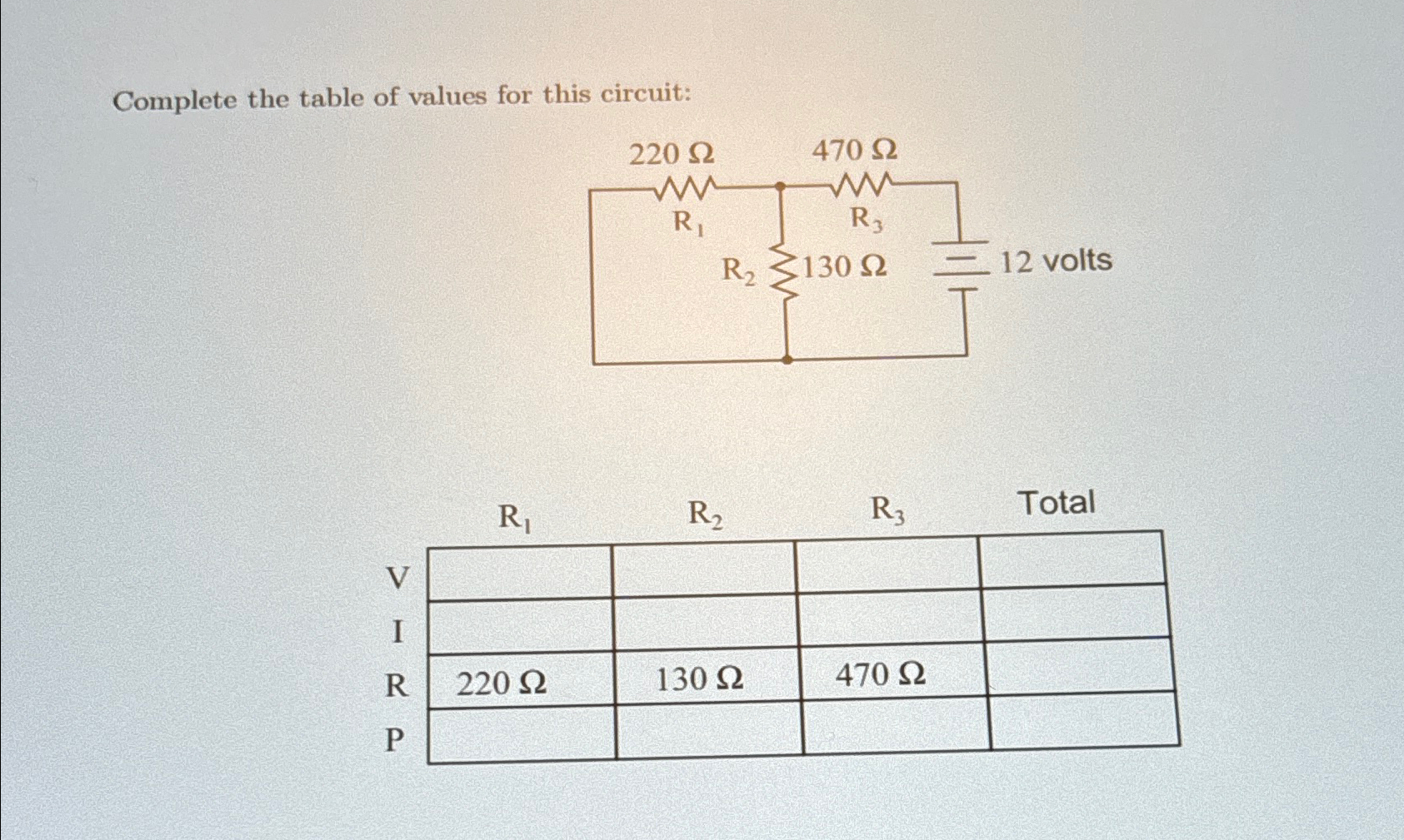 Solved Complete the table of values for this | Chegg.com