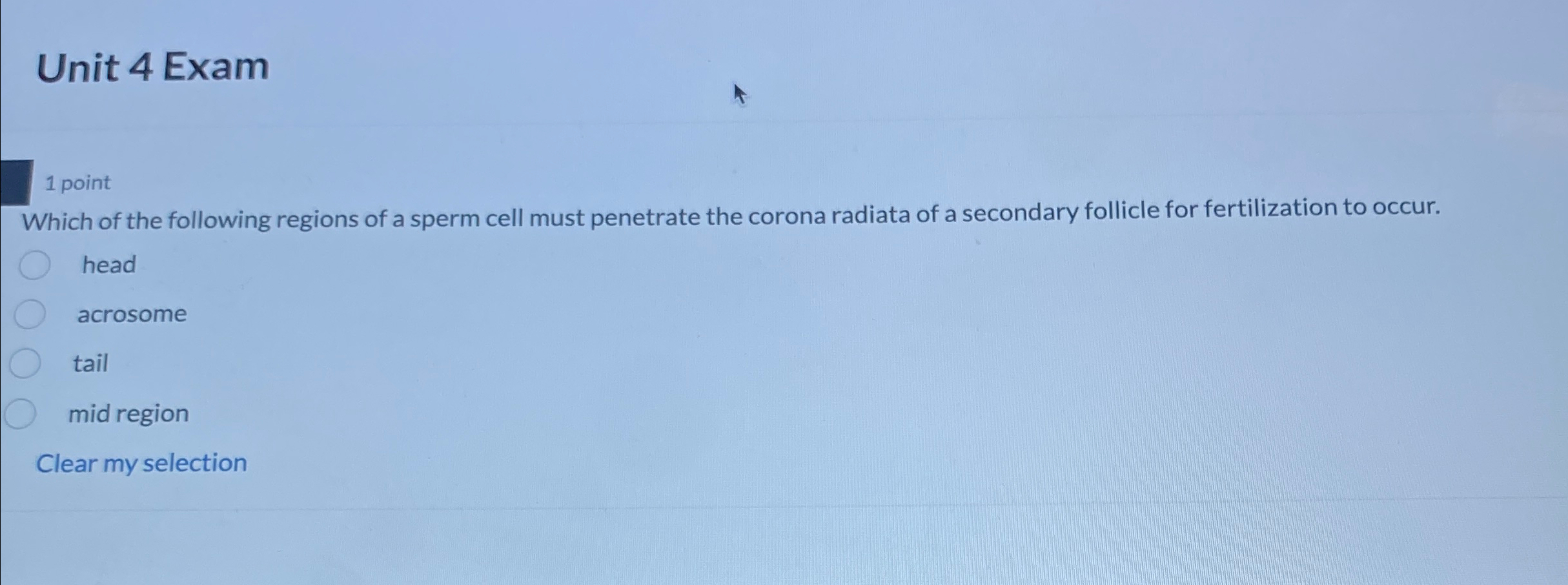 Solved Unit 4 ﻿Exam1 ﻿pointWhich of the following regions of | Chegg.com