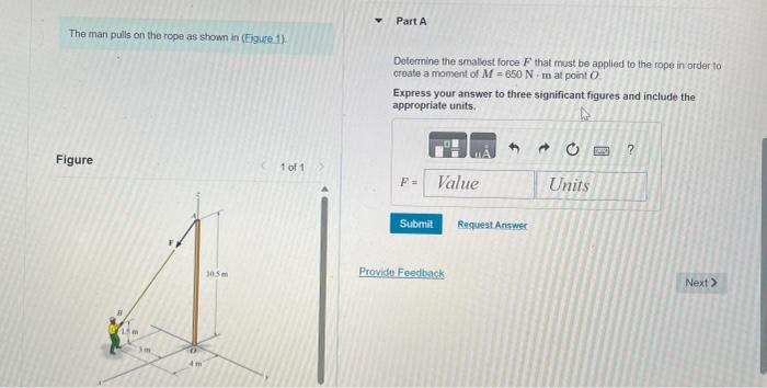 Solved The man pulls on the rope as shown in (Egure 1). | Chegg.com