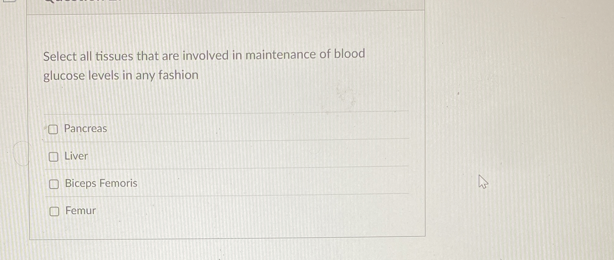 Solved Select all tissues that are involved in maintenance | Chegg.com