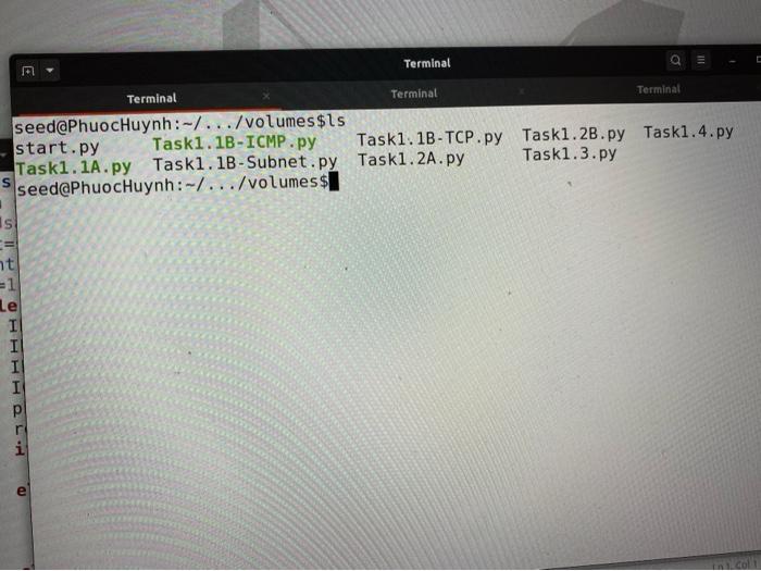 Solved seed@PhuocHuynh: / .../volumes $1 s start.py | Chegg.com