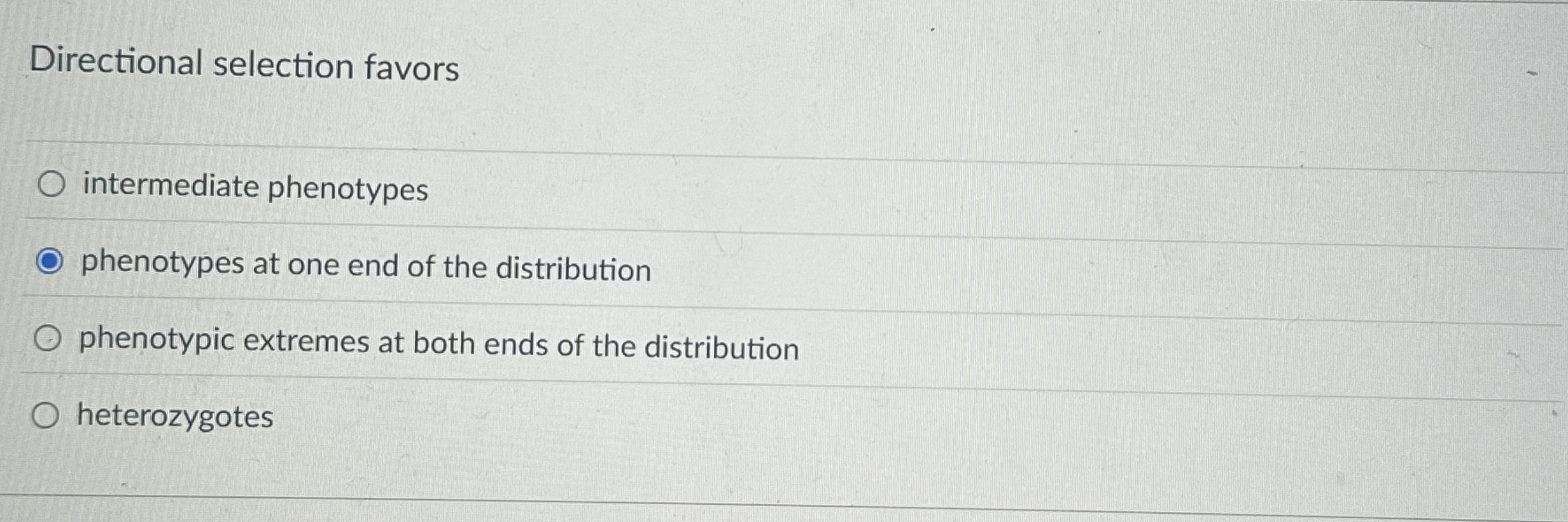 Solved Directional selection favorsintermediate | Chegg.com