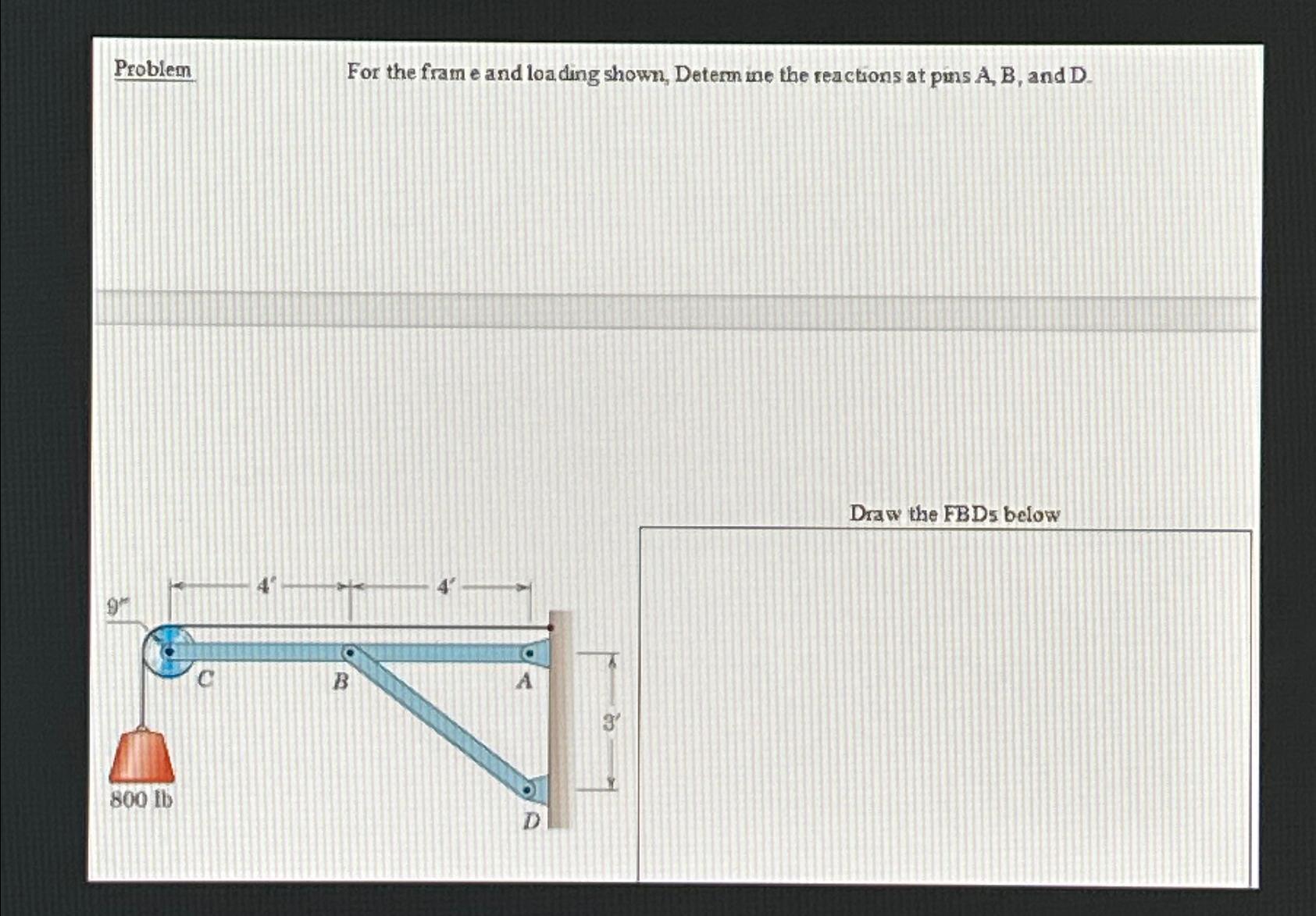 Solved ProblemFor the frame and loading shown, Determ ine | Chegg.com