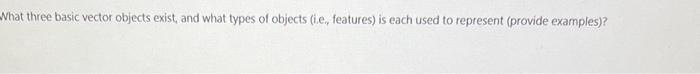 Solved What three basic vector objects exist, and what types | Chegg.com