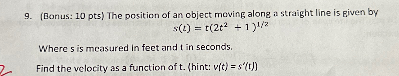 Solved The position of an object moving along a straight | Chegg.com