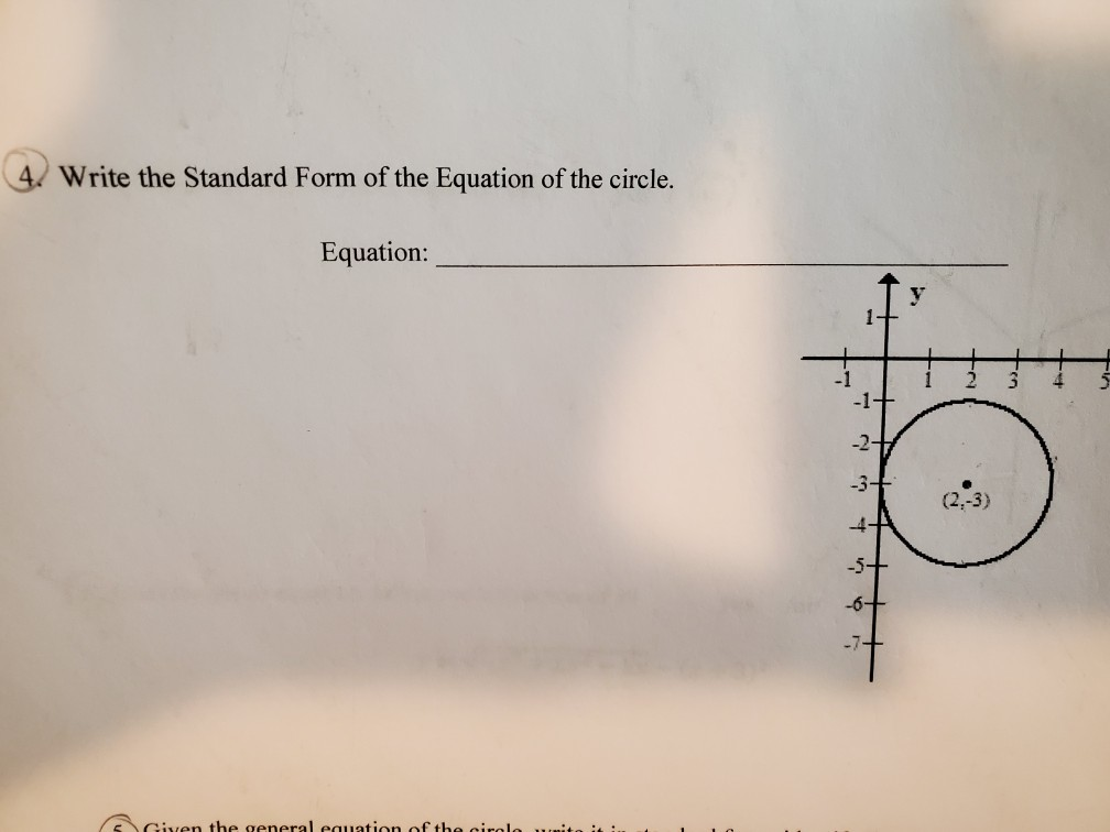 Solved 4. Write the Standard Form of the Equation of the | Chegg.com