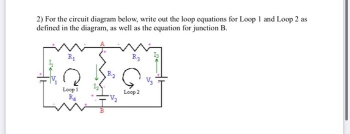 Solved 2) For the circuit diagram below, write out the loop | Chegg.com