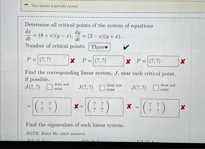 Solved Your answer is partially correct. Determine all | Chegg.com