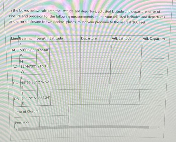 Solved In the boxes below calculate the latitude and | Chegg.com