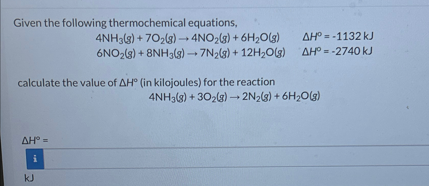 Solved Given the following thermochemical | Chegg.com