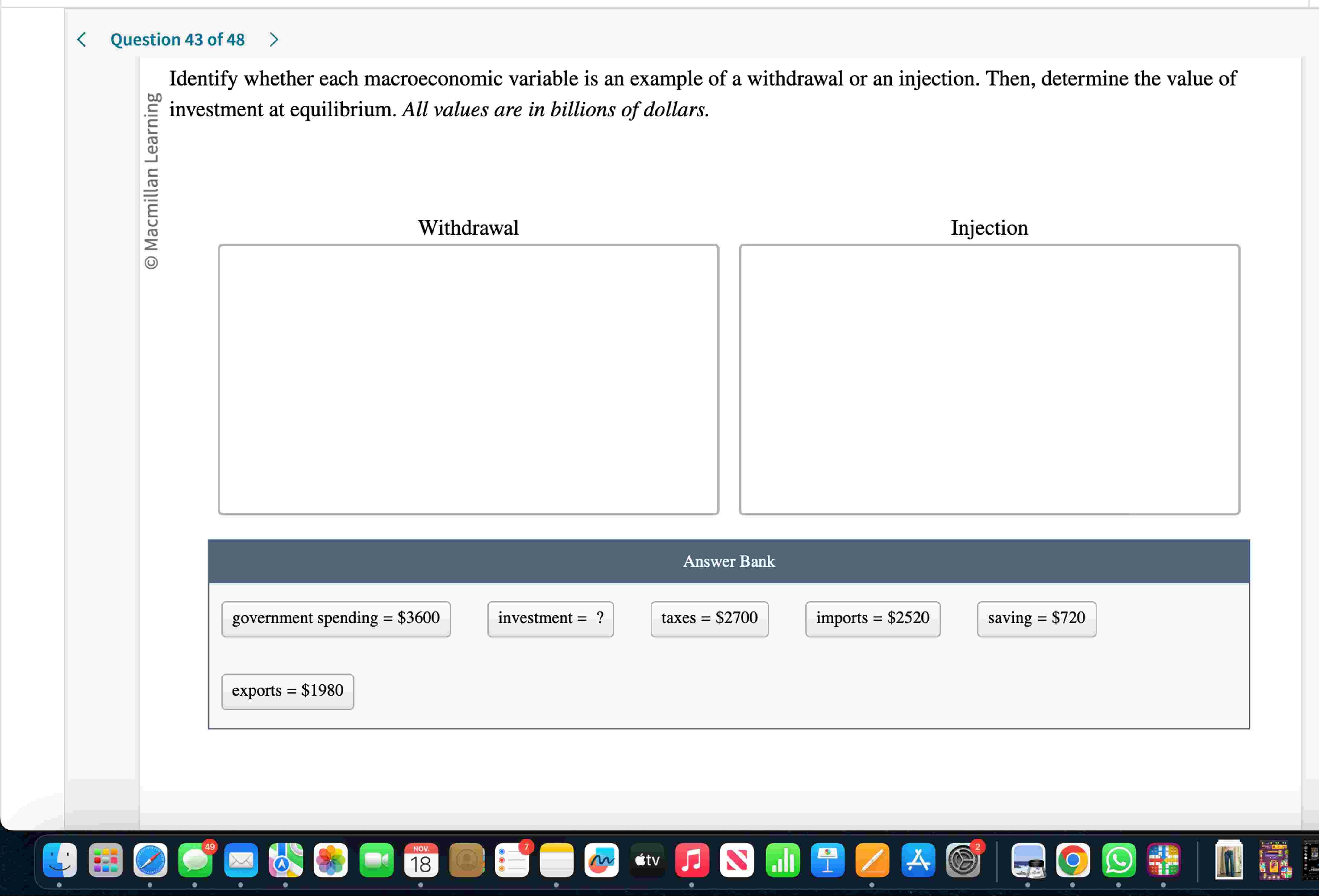 High Quality SOLUTION Question 43 ﻿of 48Identify whether each macroeconomic | Chegg.com