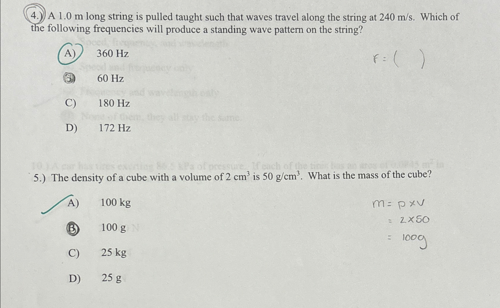 Solved A 1.0m ﻿long string is pulled taught such that waves | Chegg.com