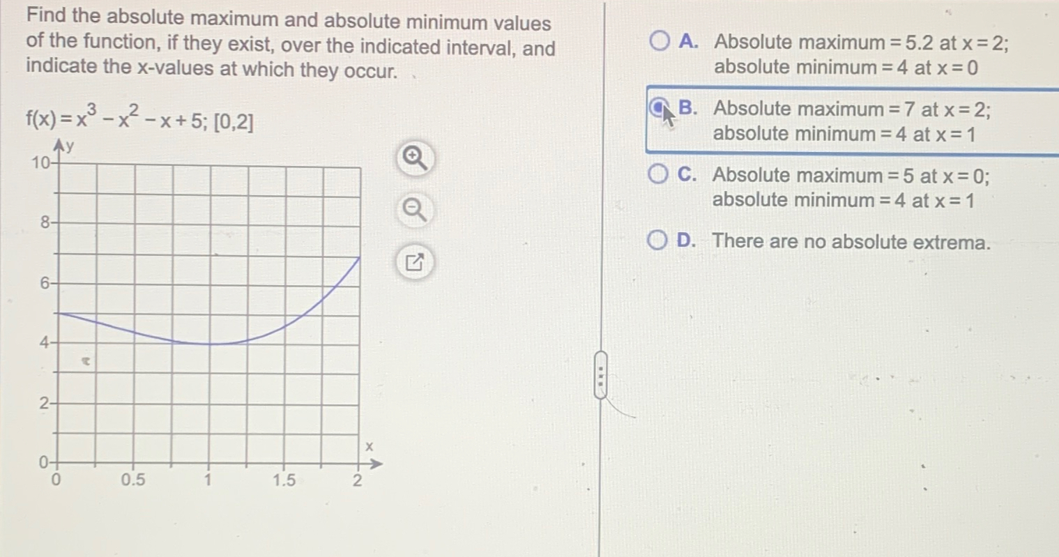 Solved Find the absolute maximum and absolute minimum values | Chegg.com