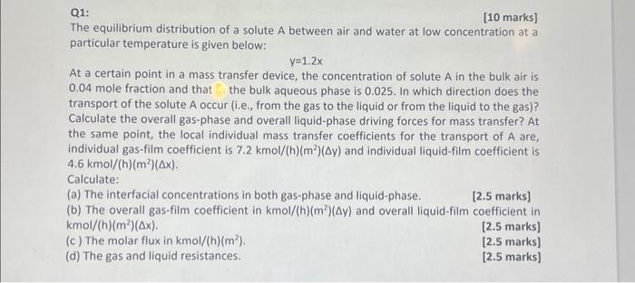 Solved Q1: [10 marks] The equilibrium distribution of a | Chegg.com