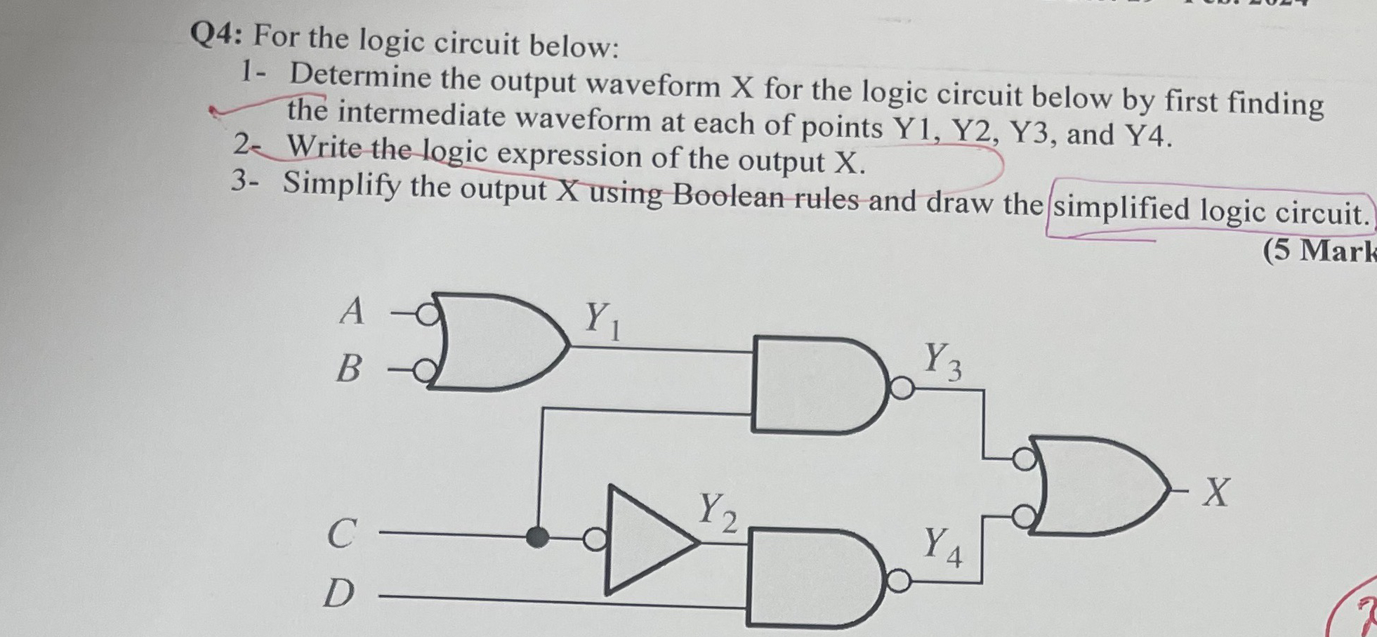 Solved ** ﻿show all the steps , ﻿Q4: For the logic circuit | Chegg.com