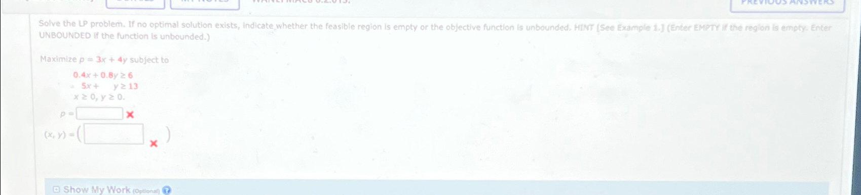 Solved Solve the LP problem. If no optimal solution exists, | Chegg.com