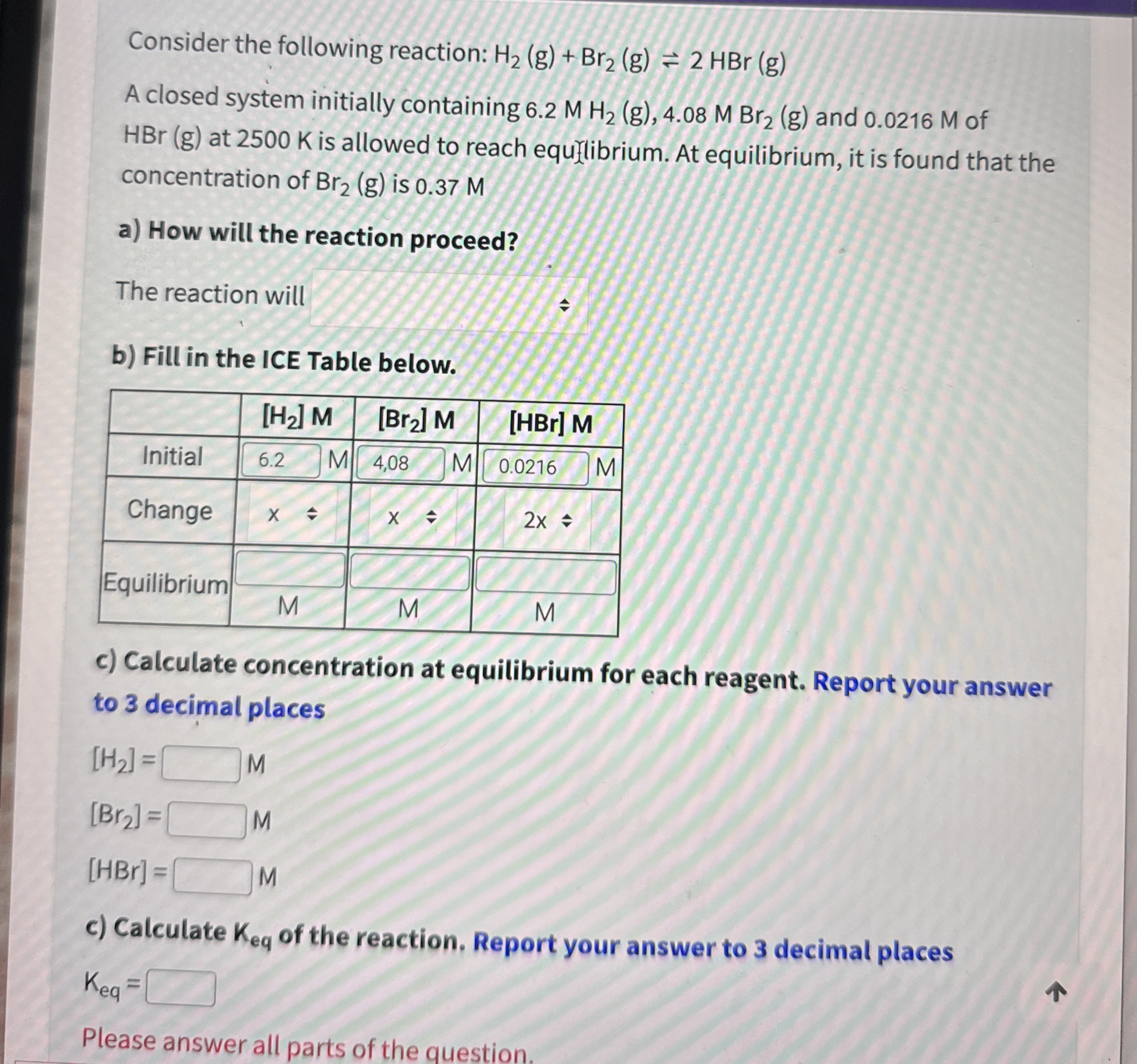 Solved Consider the following reaction: | Chegg.com