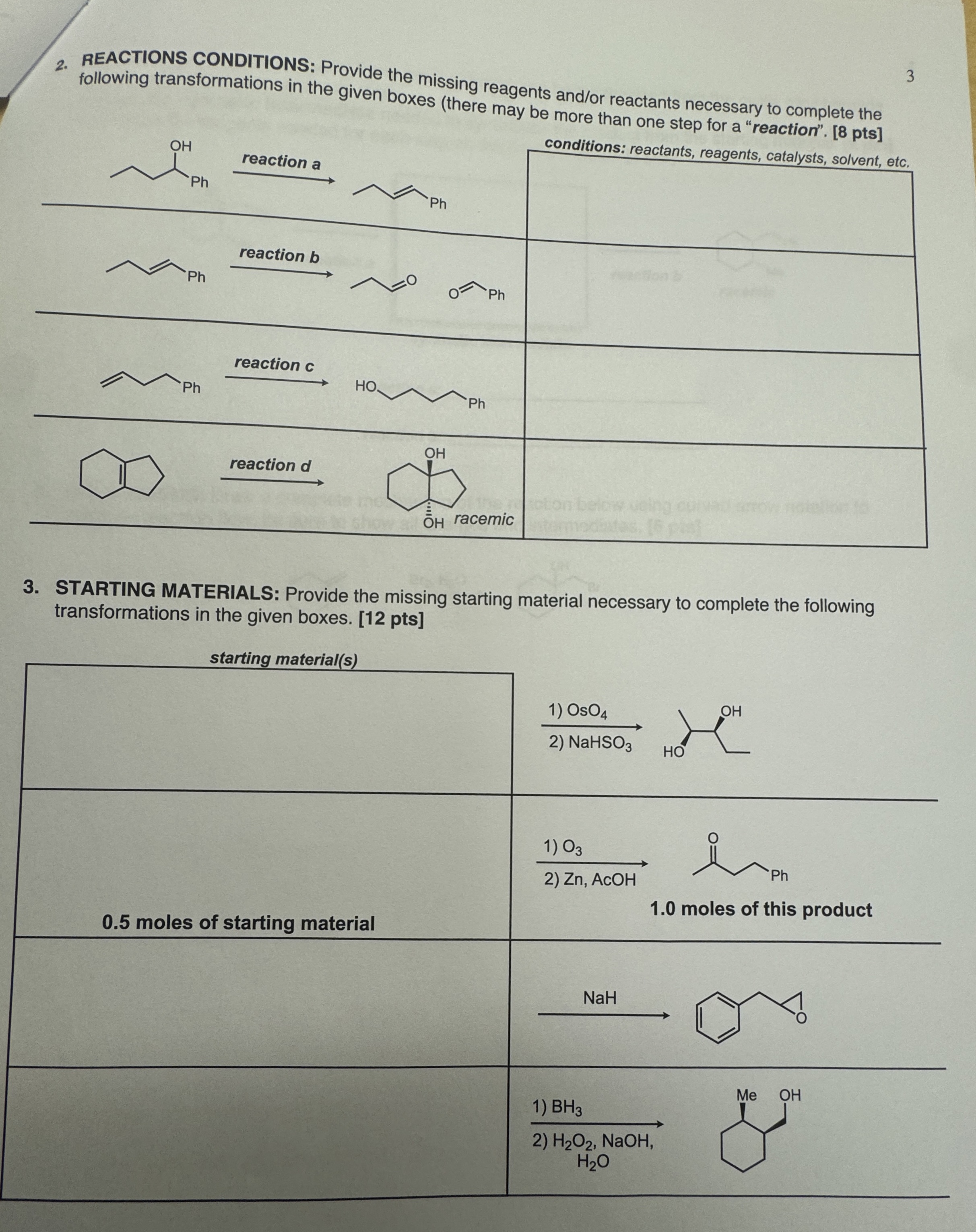Solved How to solve REACTIONS CONDITIONS: Provide the | Chegg.com