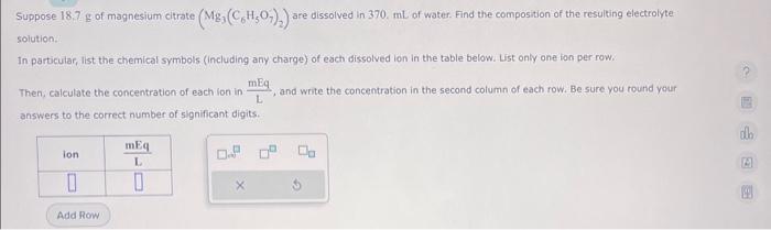 Solved Suppose 187 g of magnesium citrate (Mg3(C6H5O7)2) are | Chegg.com