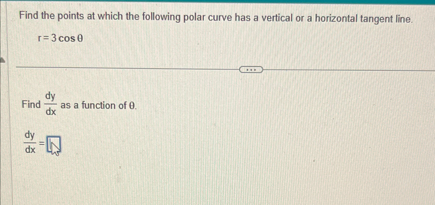 Solved Find the points at which the following polar curve | Chegg.com