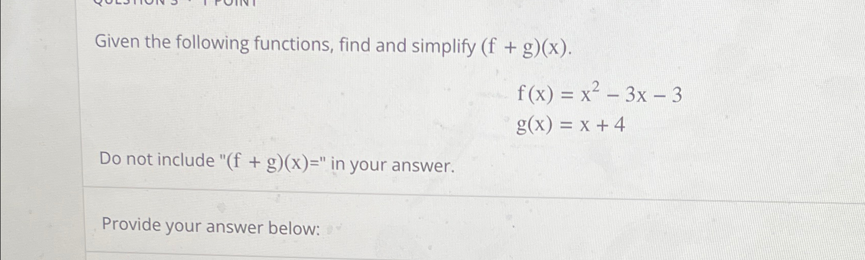 Solved Given the following functions, find and simplify | Chegg.com