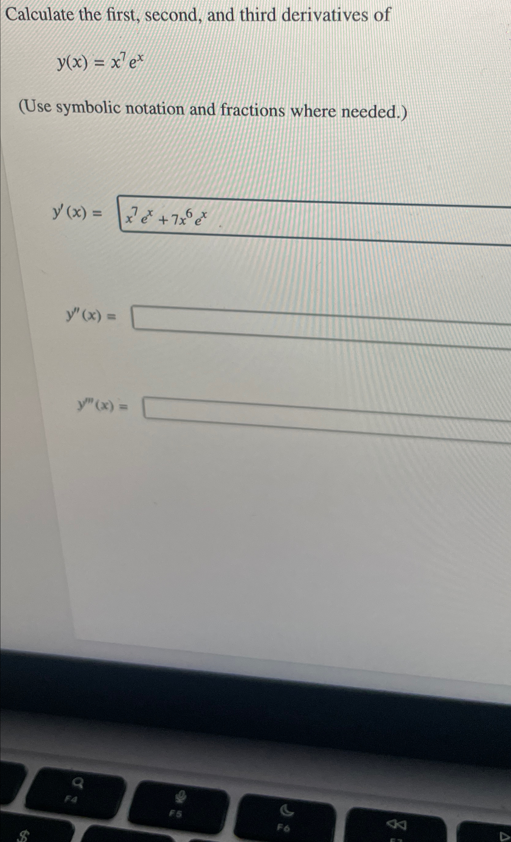 Solved Calculate the first, second, and third derivatives | Chegg.com