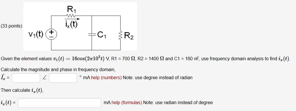 Solved (33 ﻿pointGiven the element values | Chegg.com