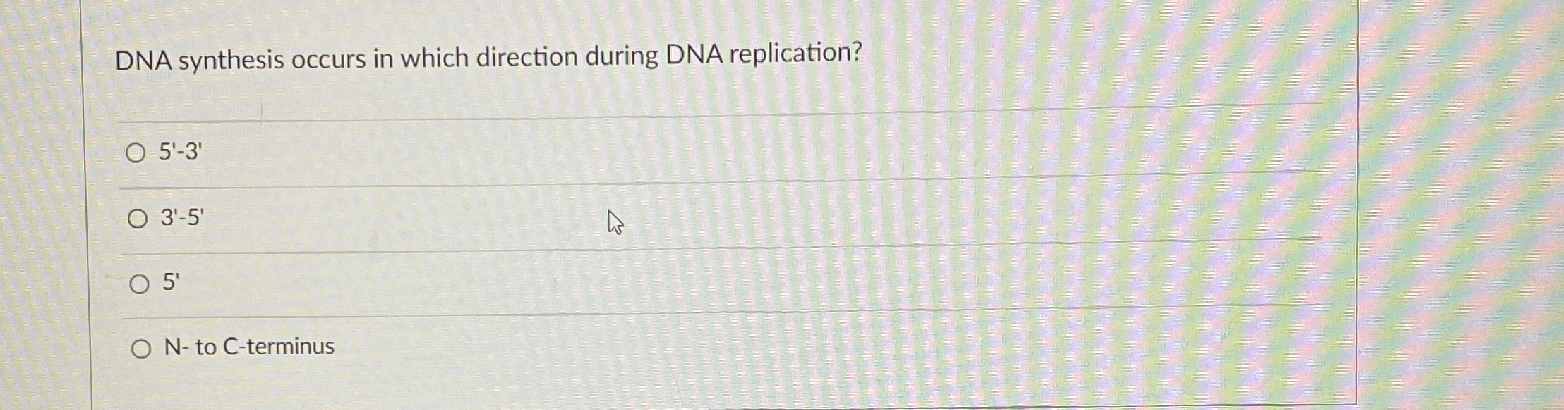Solved DNA synthesis occurs in which direction during DNA | Chegg.com