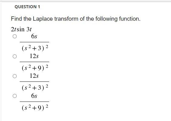 Solved Find the Laplace transform of the following function. | Chegg.com
