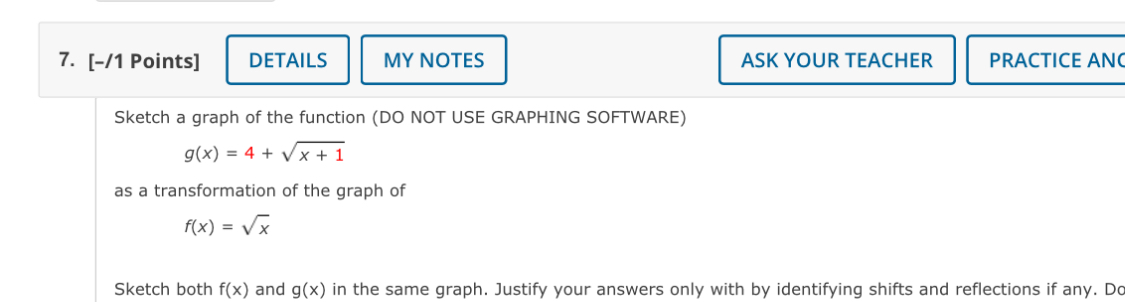 Solved [-/1 ﻿Points]Sketch a graph of the function (DO NOT | Chegg.com