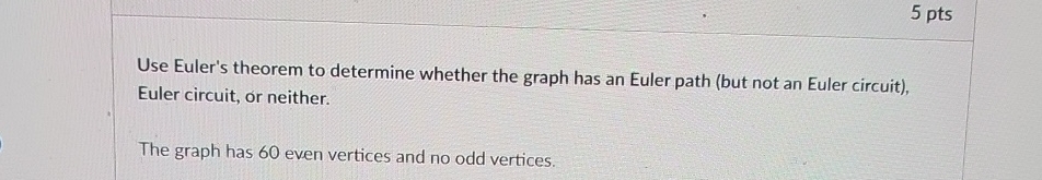 Solved 5 ﻿ptsUse Euler's theorem to determine whether the | Chegg.com