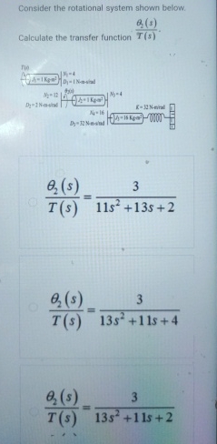 Solved Consider the rotational system shown below. Calculate | Chegg.com