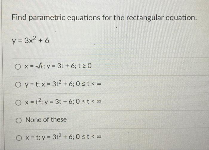 Solved Find parametric equations for the rectangular | Chegg.com