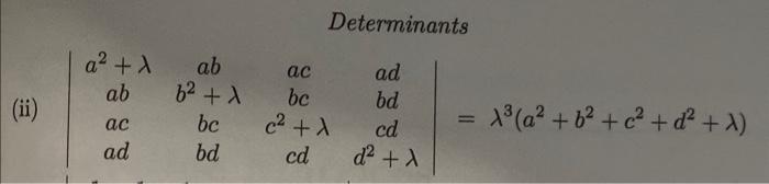 Solved Determinants (ii) | Chegg.com