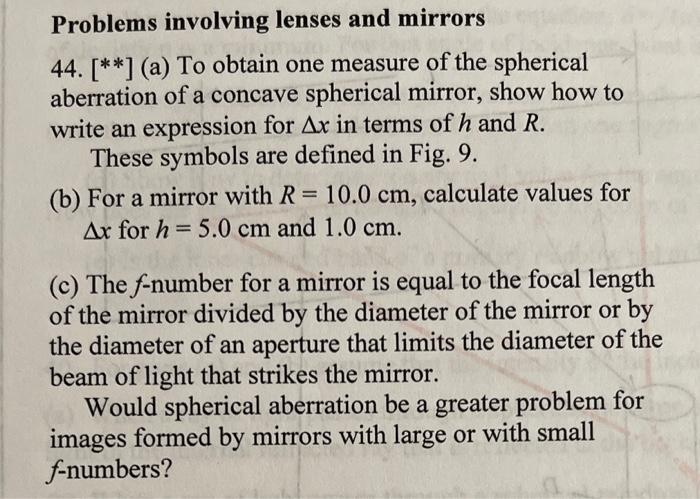 Problems involving lenses and mirrors 44. [∗∗] (a) To | Chegg.com