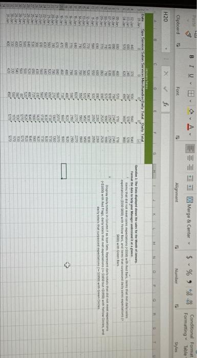 Solved Pa BIU Ide HI Merge & Center $ % 8-98 Conditional | Chegg.com