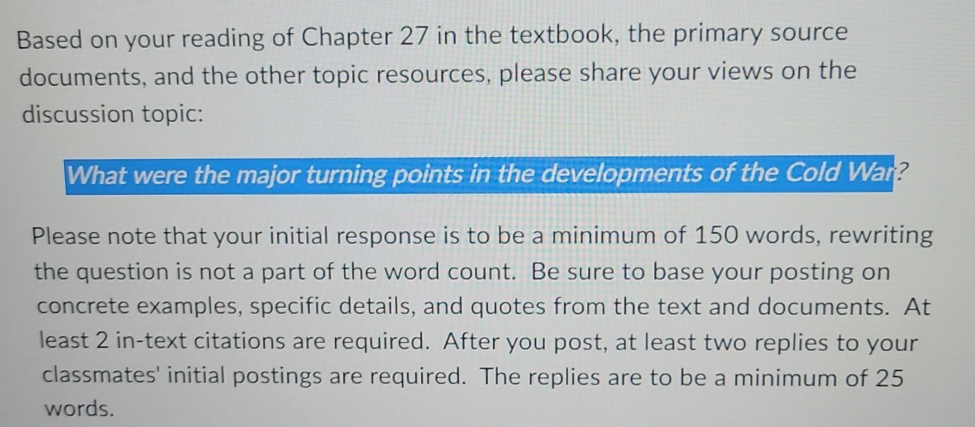 Based on your reading of Chapter 27 in the textbook, | Chegg.com