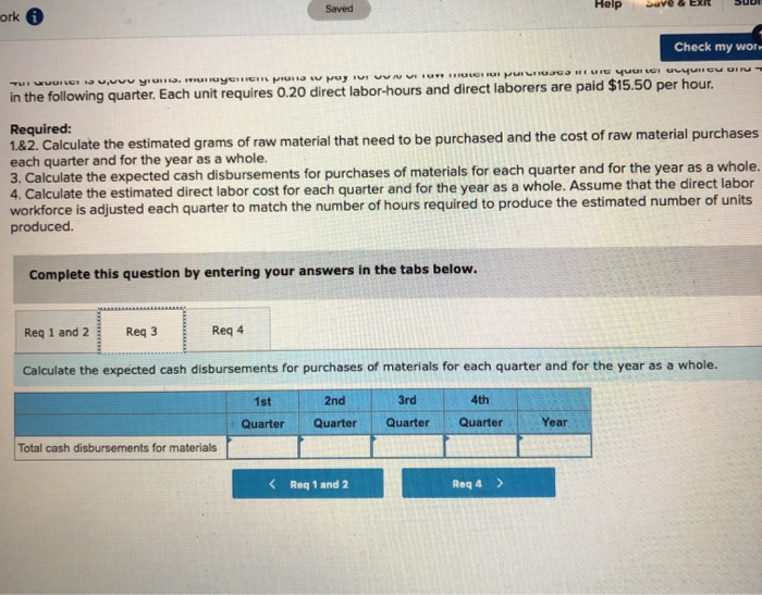Solved Check my worn Exercise 8-16 Direct Materials and | Chegg.com